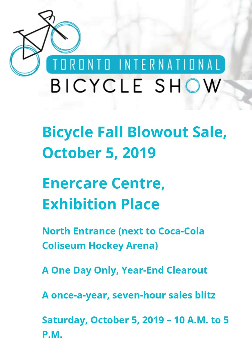 2019 Fall Bike Show – Toronto Bicycle Club – Toronto's Fun bicycle club